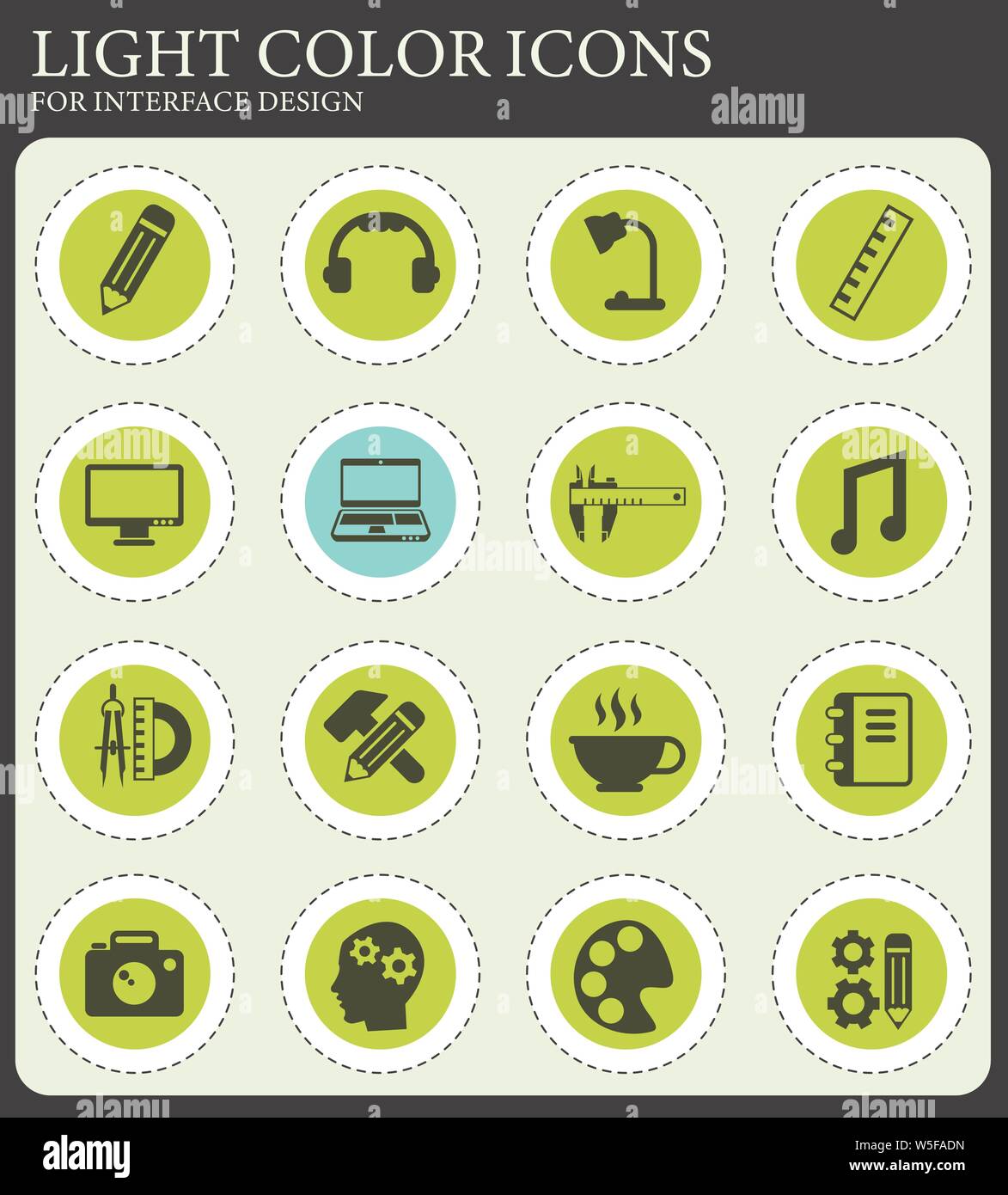creative process vector icons for web and user interface design Stock ...