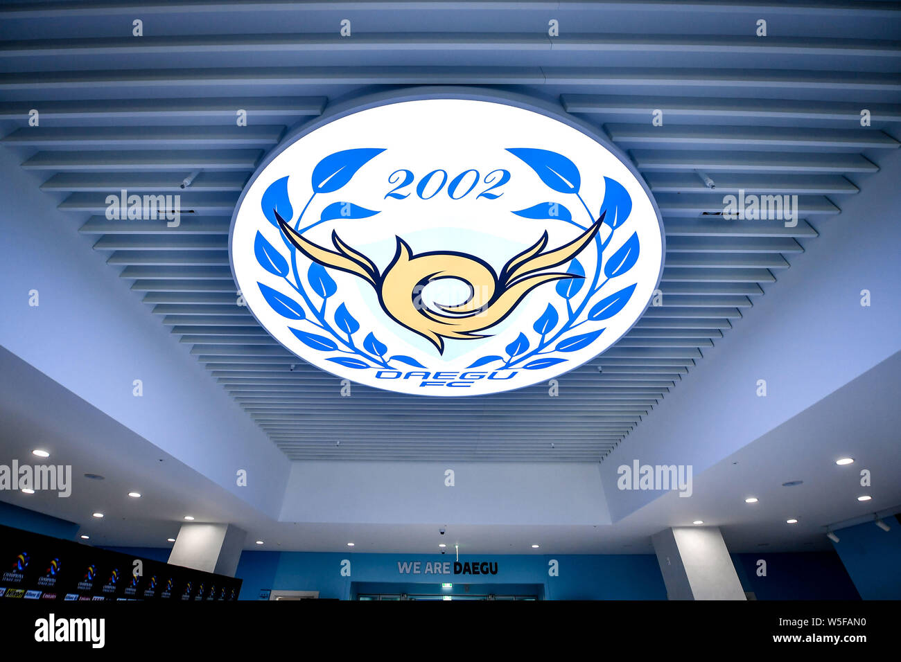 View of the Daegu Stadium, also known as the Blue Arc, before the group ...