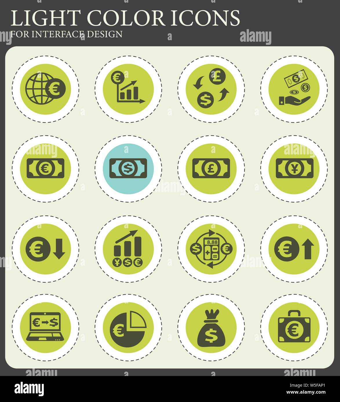 currency exchange web icons for user interface design Stock Vector ...