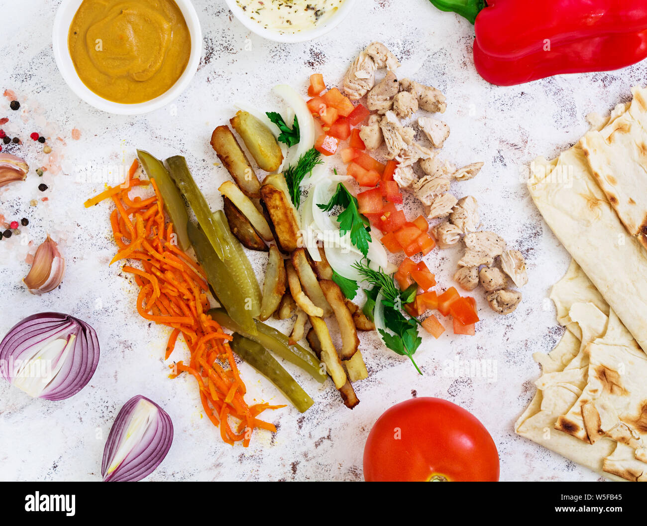 Shawarma ingredients hi-res stock photography and images - Alamy