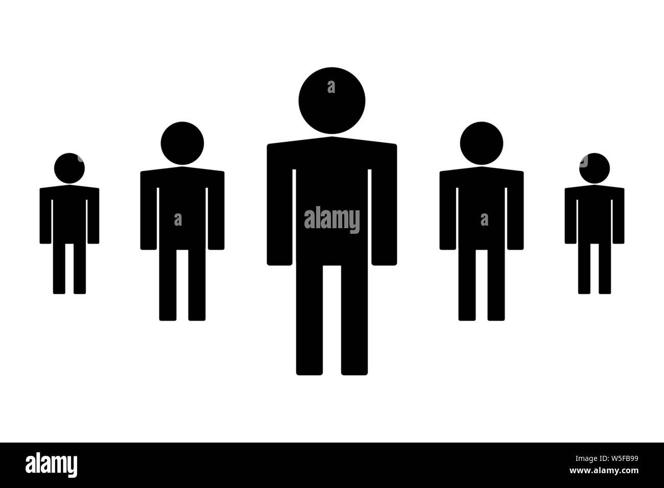 Person Icon set isolated on black background. People symbol Vector ...