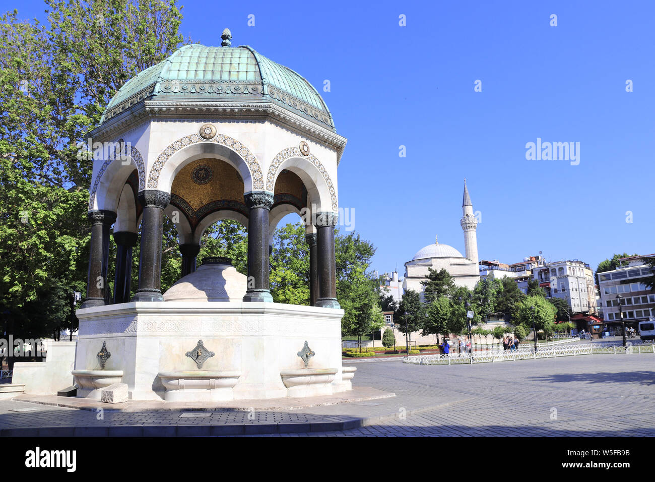 German Fountain in old Hippodrome, Sultanahmet Square, Istanbul, Turkey ...