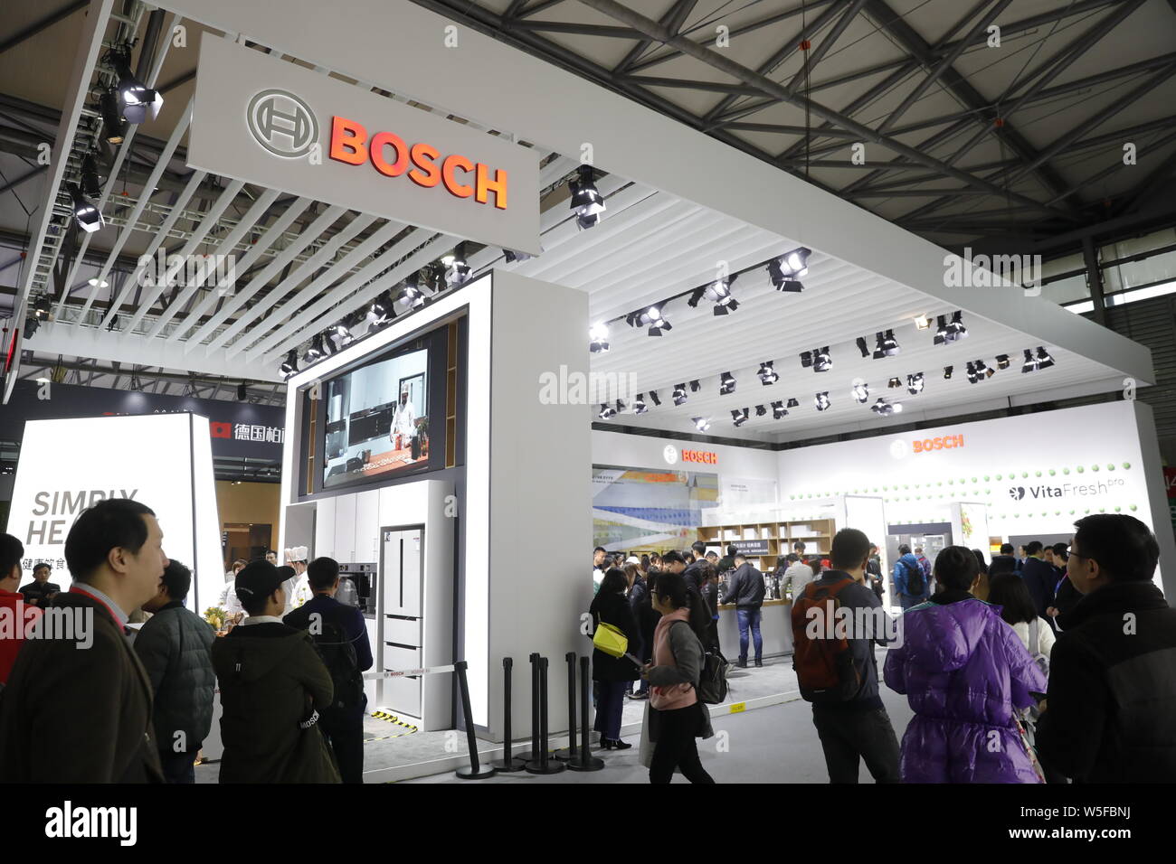 --FILE--People visit the stand of Bosch during the Appliance ...