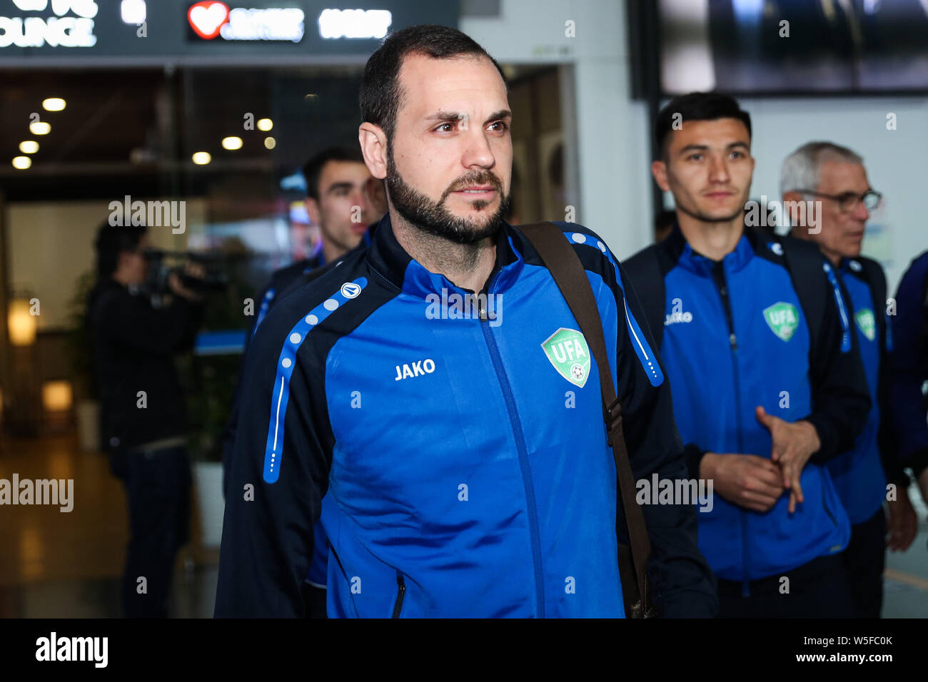 Players of Uzbekistan national men's football team arrive at the ...