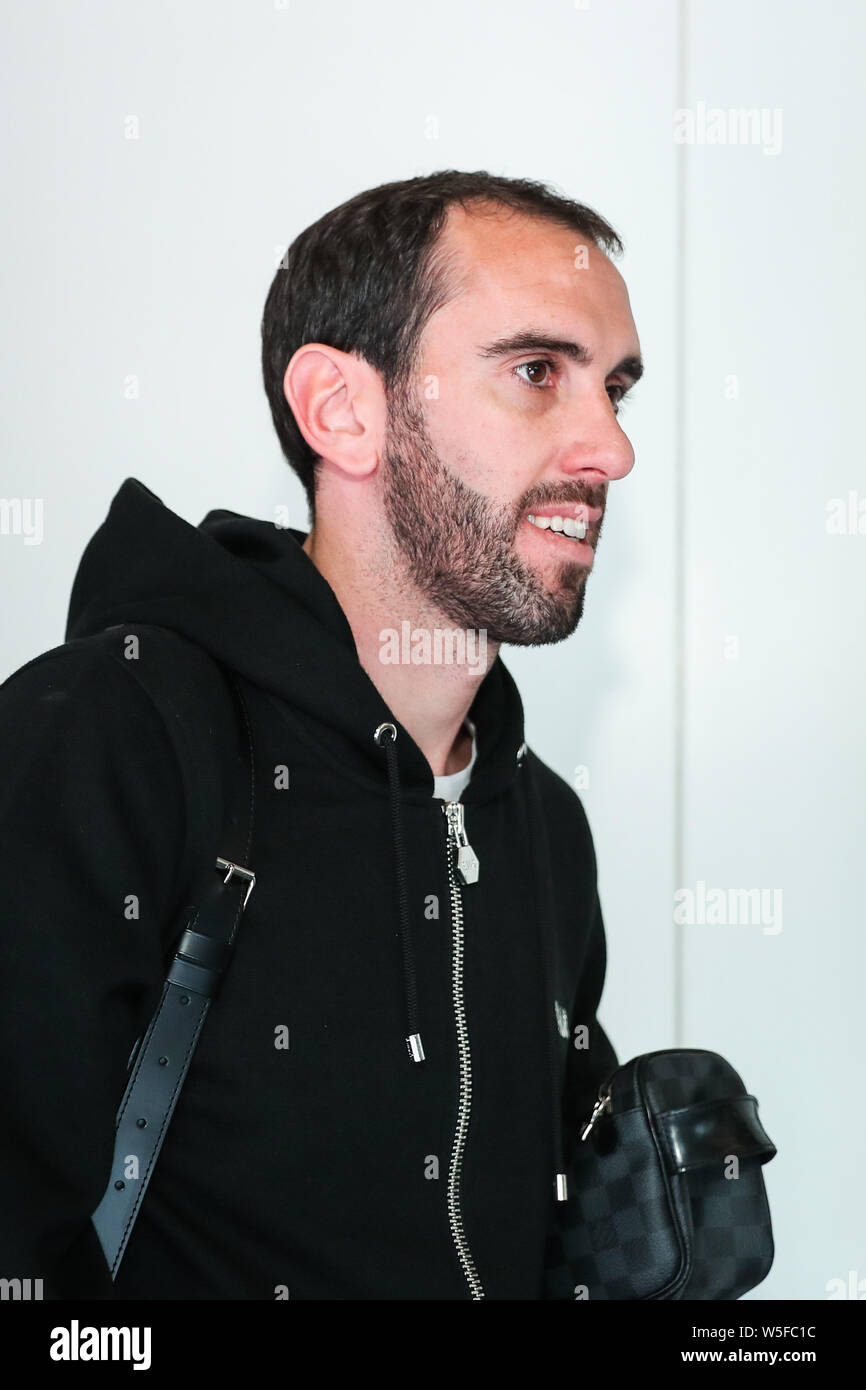 Diego Godin of Uruguay national football team arrives at the Nanning ...