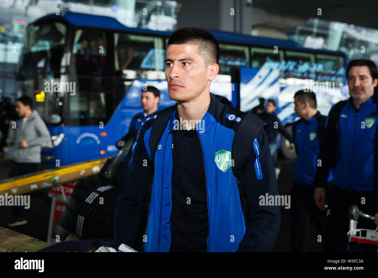 Players of Uzbekistan national men's football team arrive at the ...