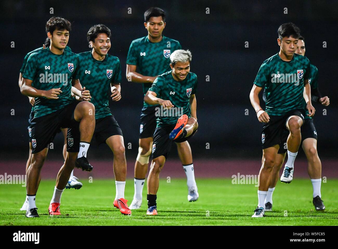 Players of Thailand national men's football team take part in a ...