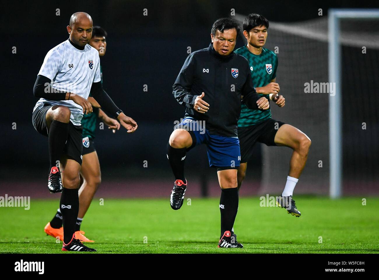 Players of Thailand national men's football team take part in a ...