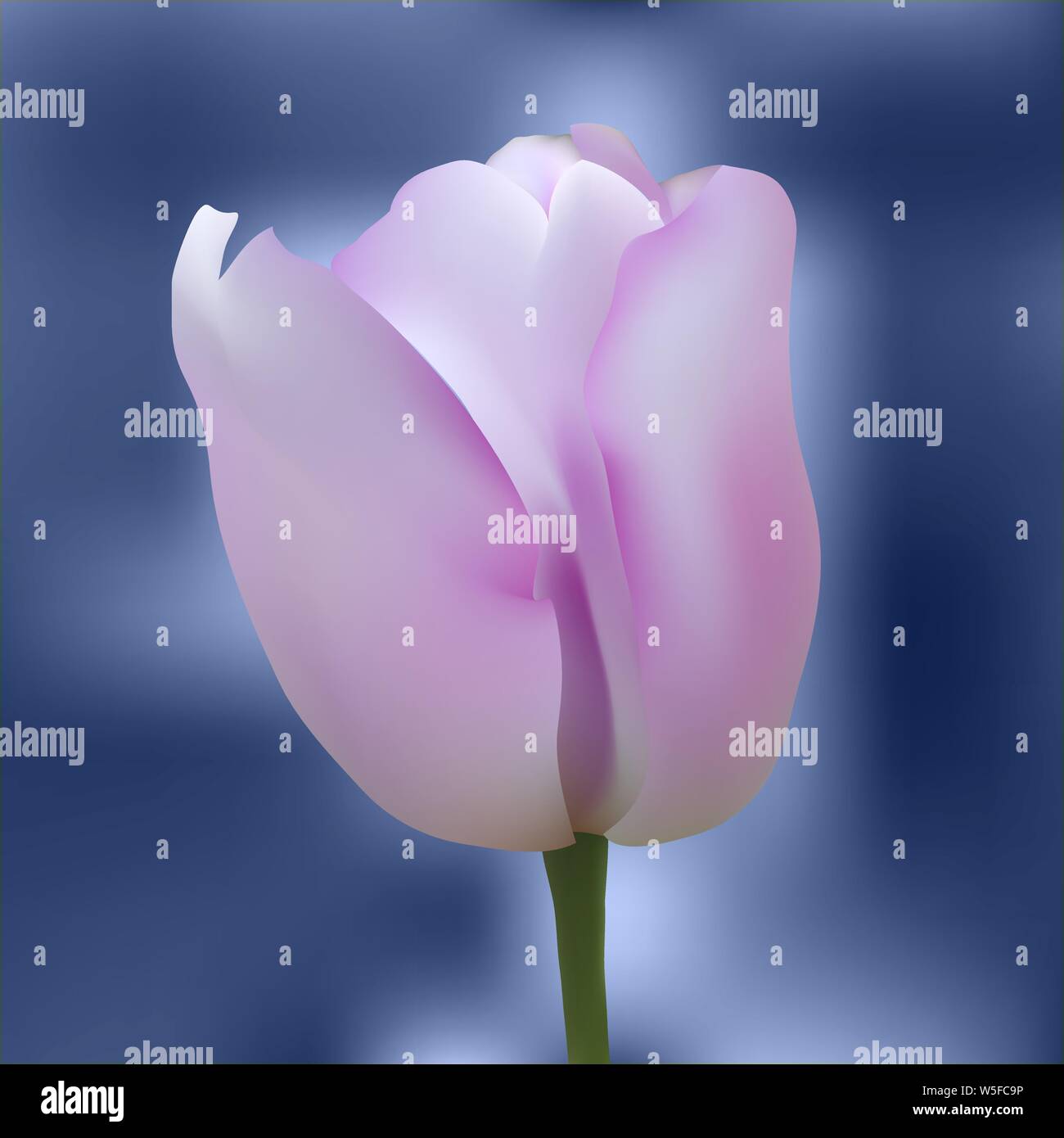 Realistic purple tulip on abstract background. Vector illustration ...