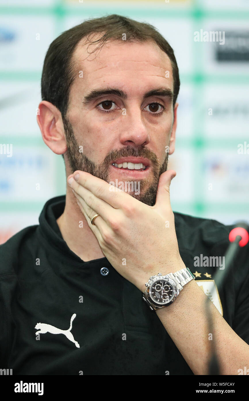 Diego Godin of Uruguay national football team attends a press ...