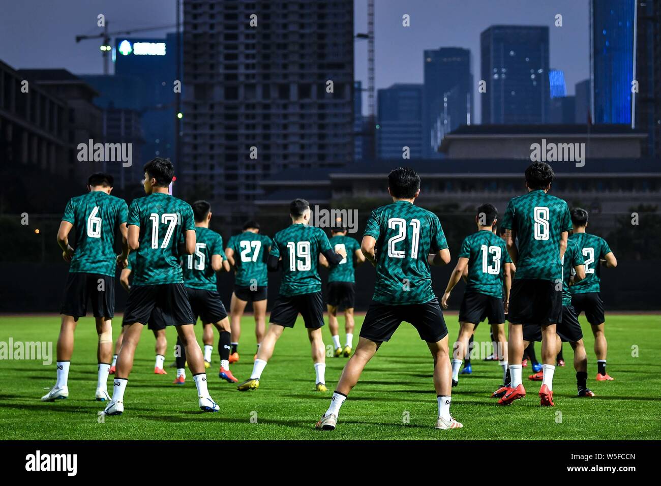 Players of Thailand national men's football team take part in a ...