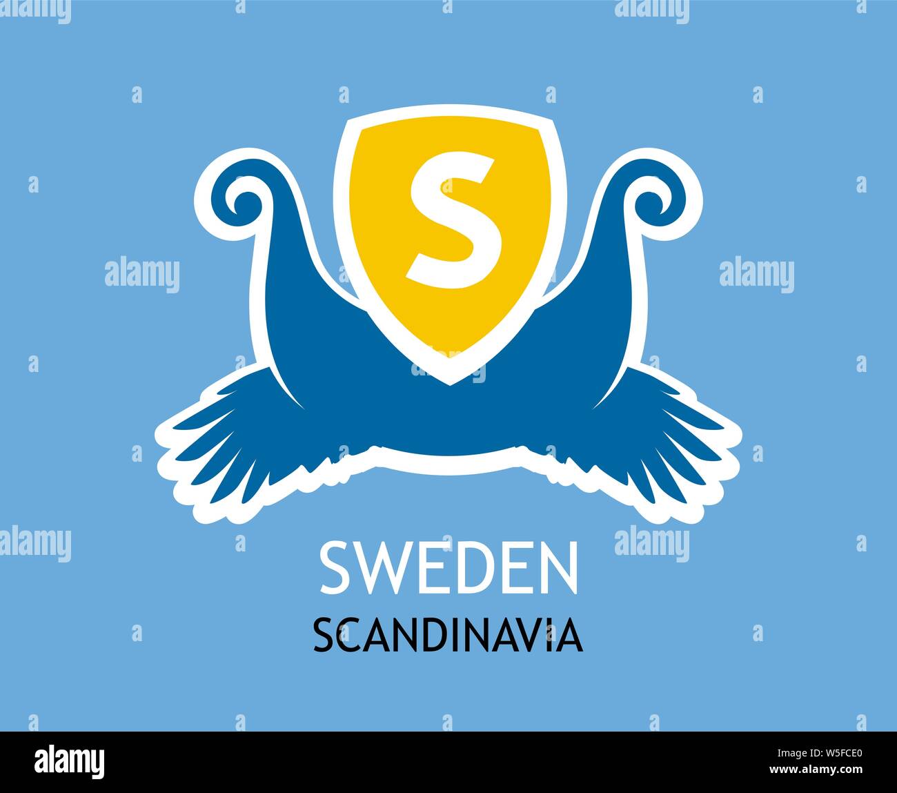 Badge, vector logotype with vikings symbolic on the Coat of Arms Stock ...
