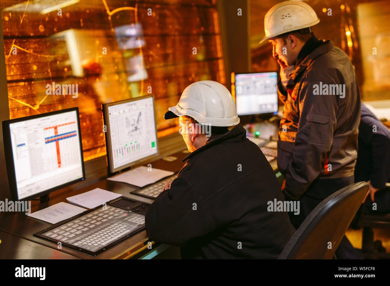 Control panel. Plant for the production of steel Stock Photo - Alamy