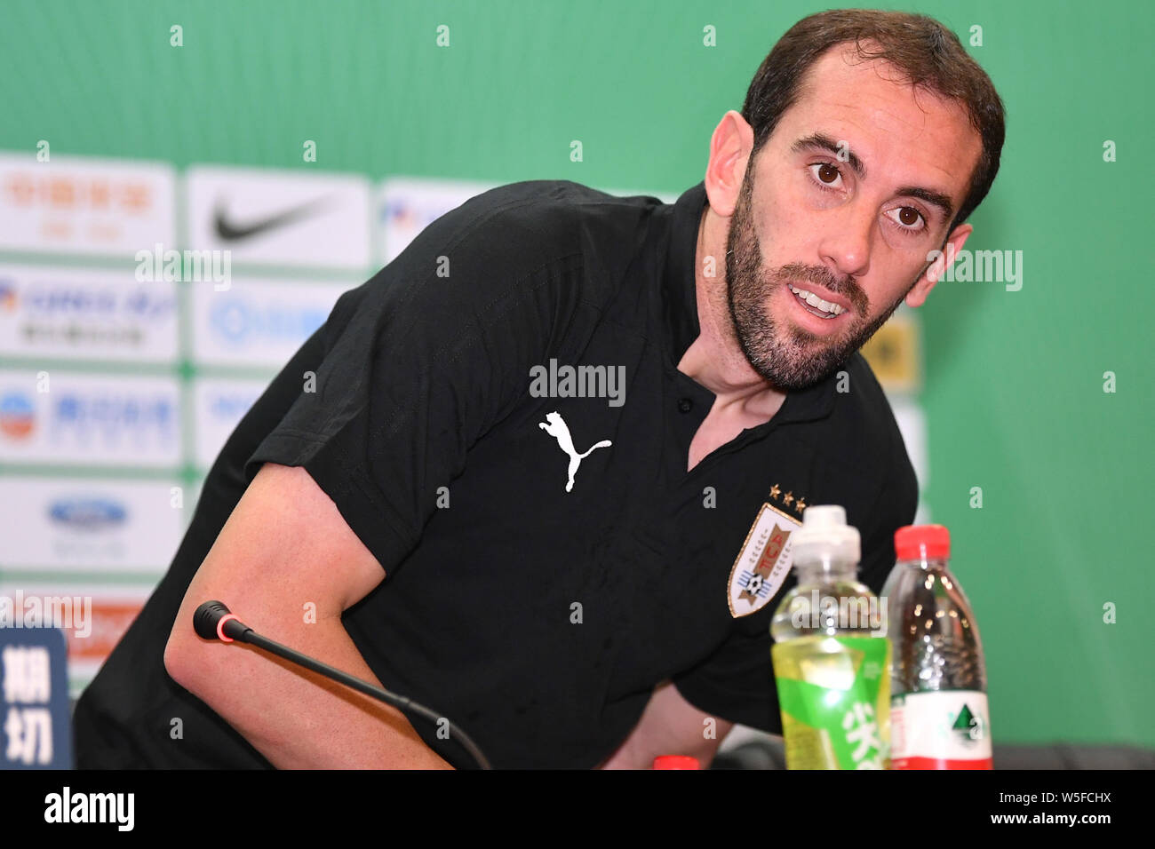Diego Godin of Uruguay national football team attends a press ...