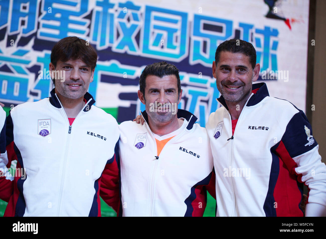 (From left) Spanish former football player Fernando Morientes ...