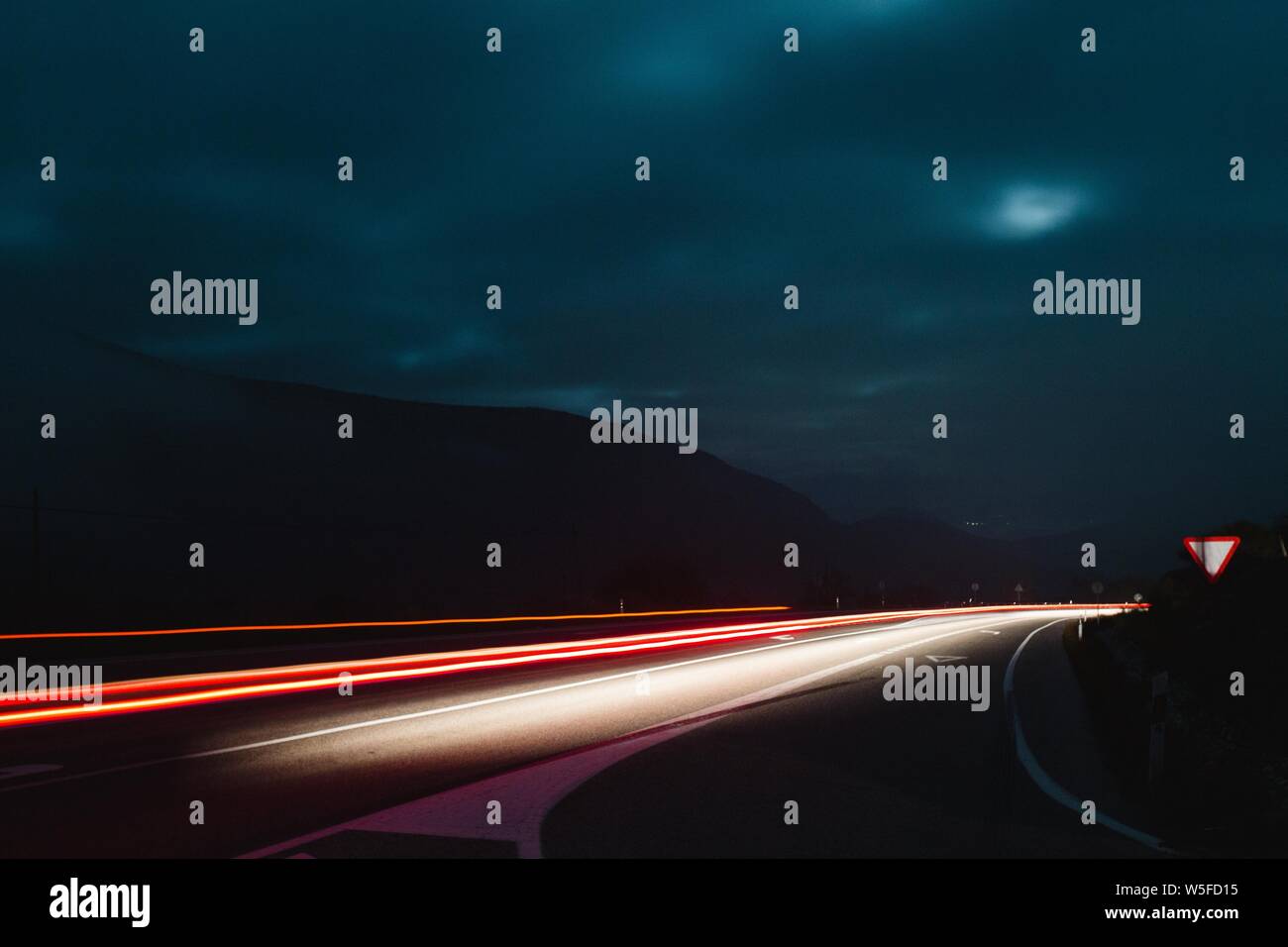 Cool timelapse shot of a highway road at night Stock Photo - Alamy