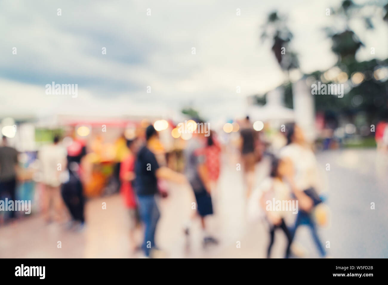 Abstract blur background in night market at shopping mall for ...