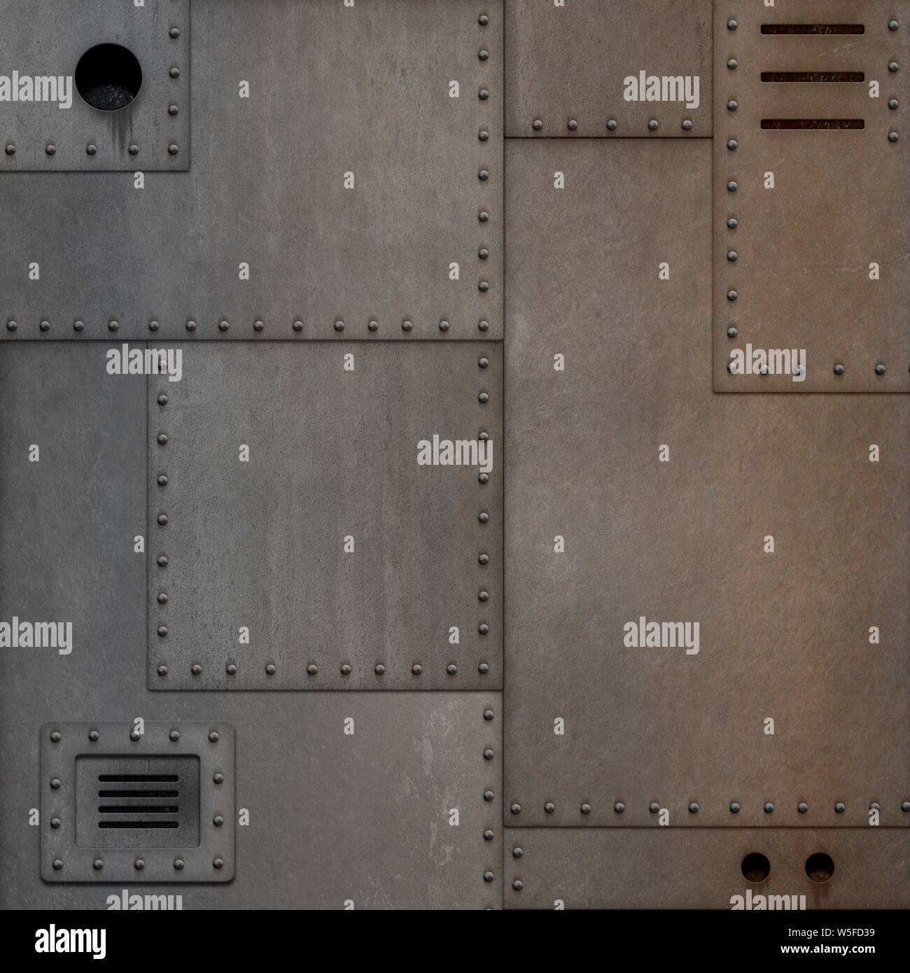 steam punk or steampunk rusty metal background 3d illustration Stock ...