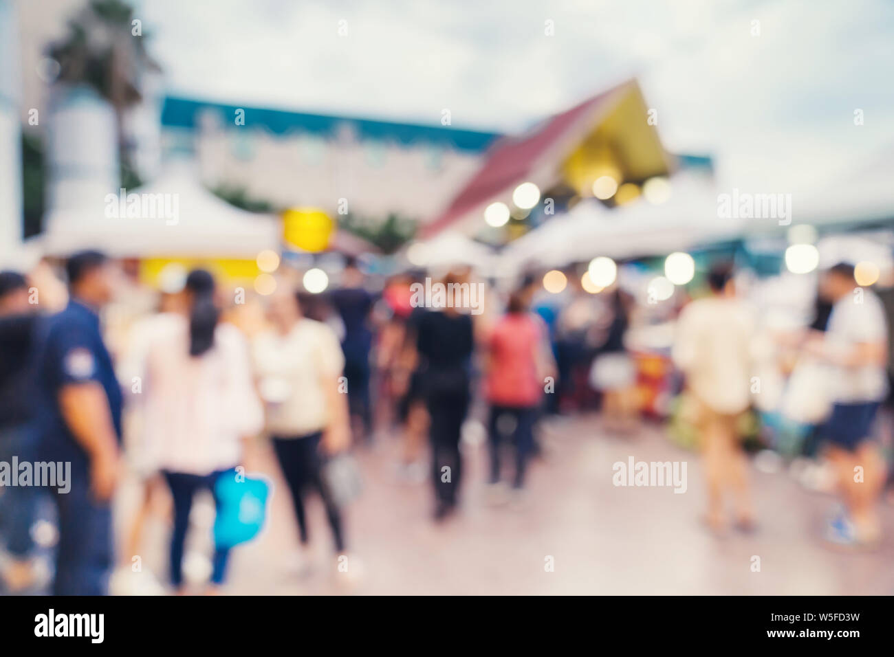 Abstract blur background in night market at shopping mall for ...