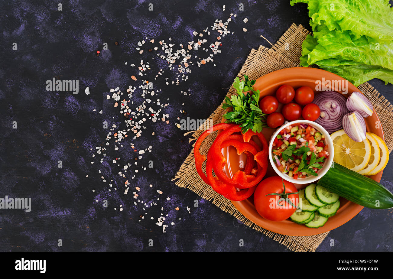 Mango salsa top view hi-res stock photography and images - Alamy