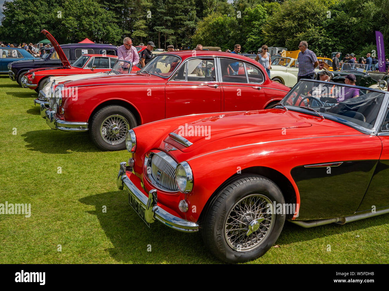 Row Of Classic Cars On Display At The Annual Vintage And Classic Car