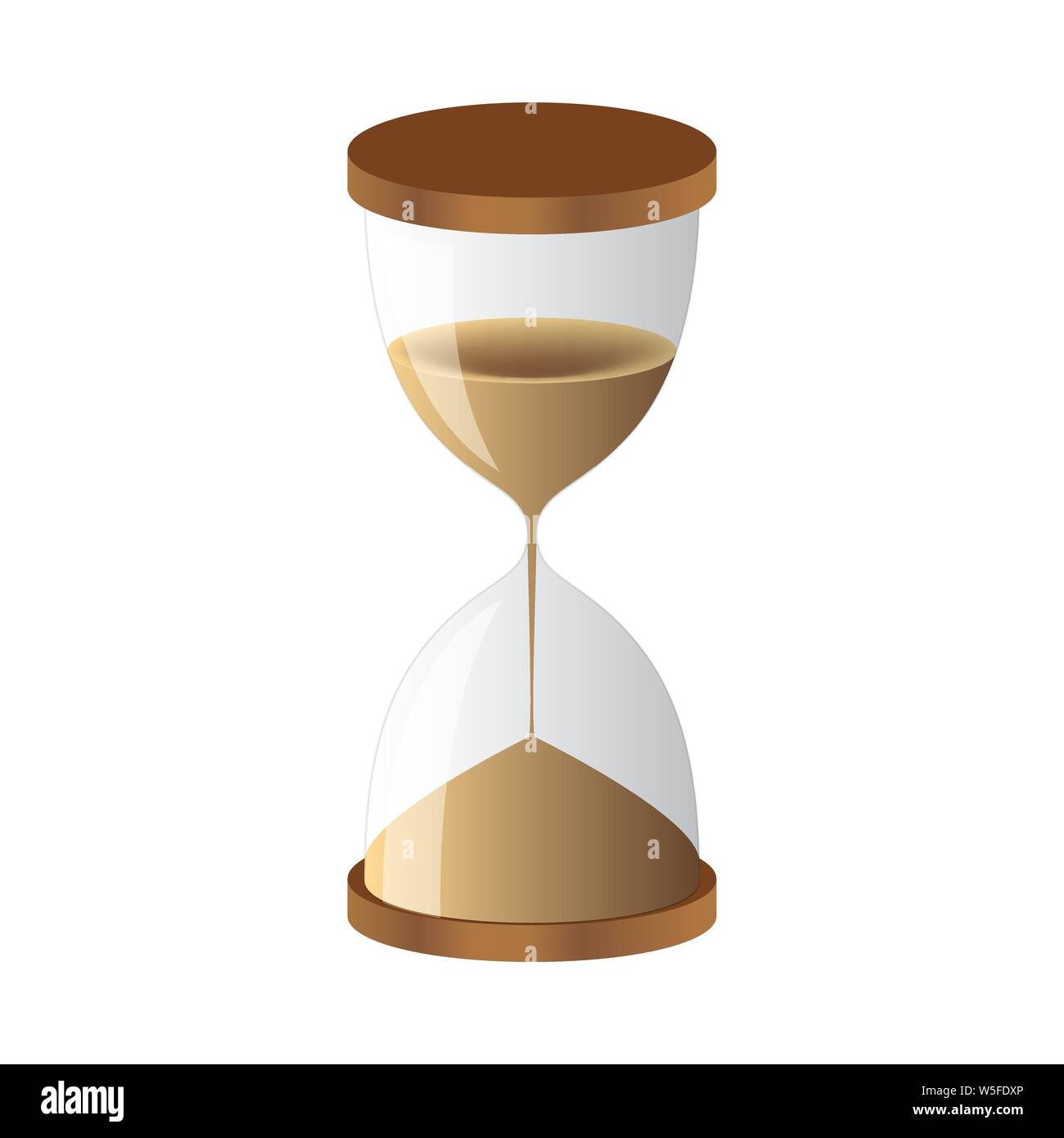 Hourglass in a wooden case. White background. Vector illustration Stock ...
