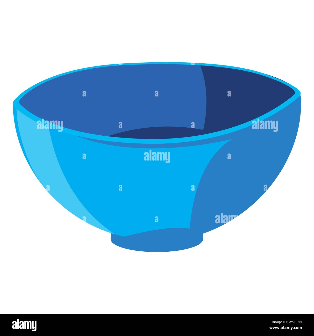 blue bowl on white background vector illustration Stock Vector Image ...