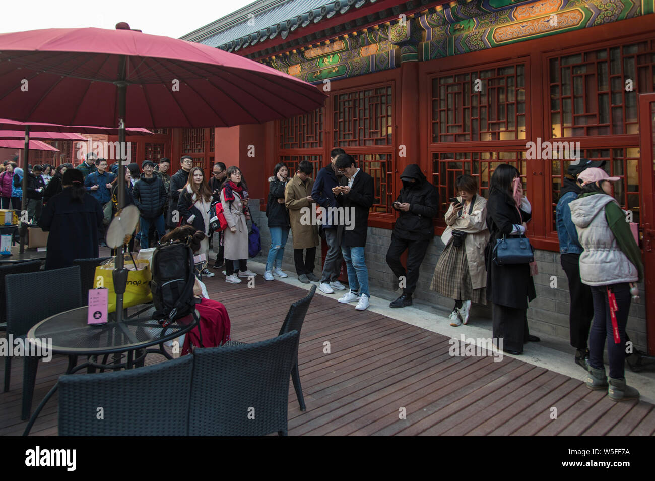 Chinese customers queue up outside the Corner Tower Restaurant at the ...