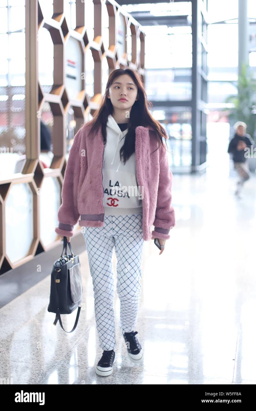 Chinese actress Jelly Lin or Lin Yun is pictured at an airport in ...