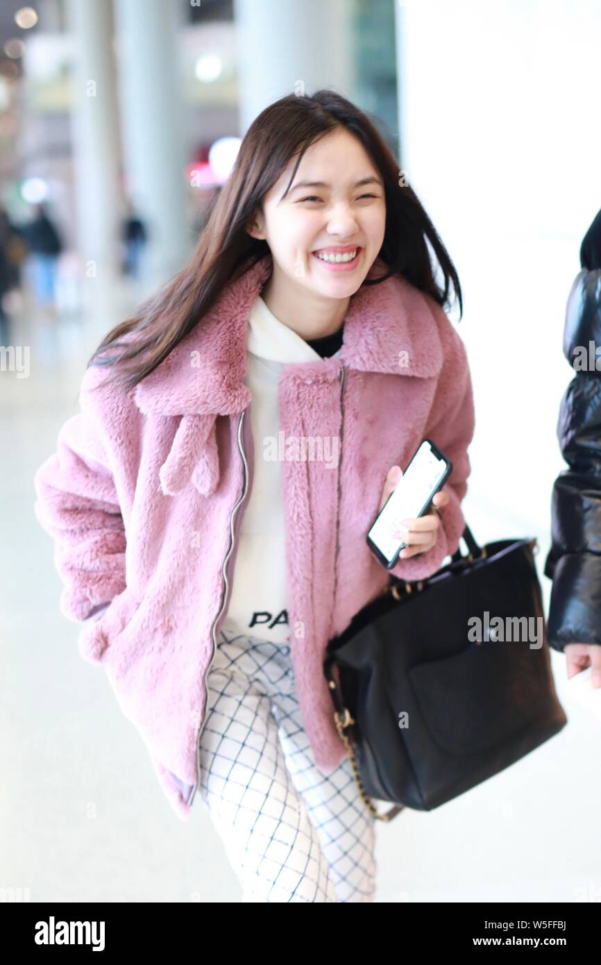 Chinese actress Jelly Lin or Lin Yun is pictured at an airport in ...