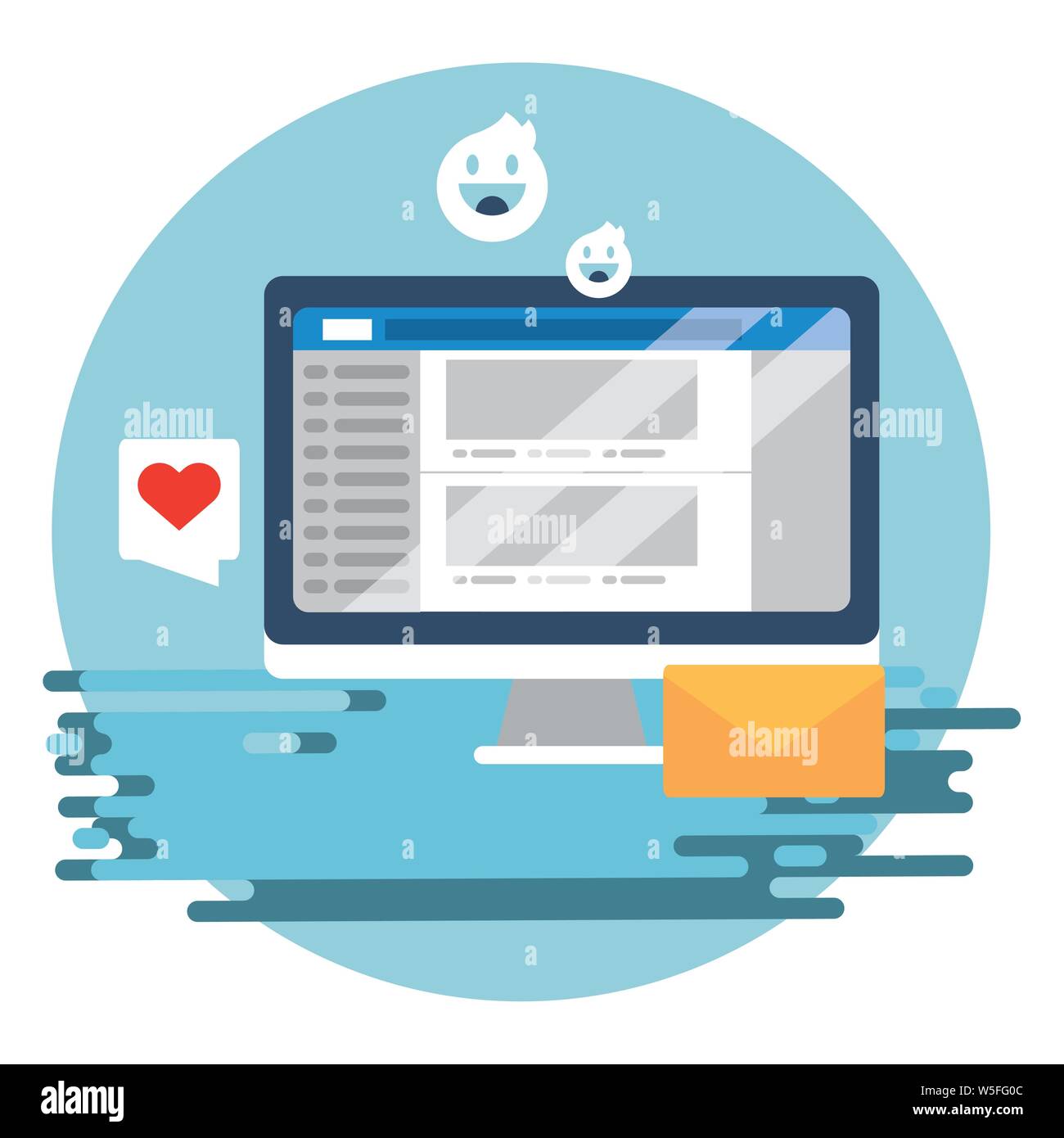 Social media websites from computer Stock Vector Image & Art - Alamy
