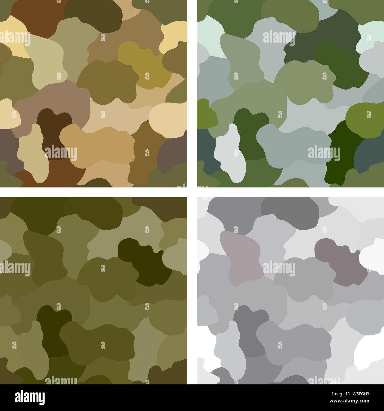 Set of original camouflage patterns. Seamless backgrounds Stock Vector ...