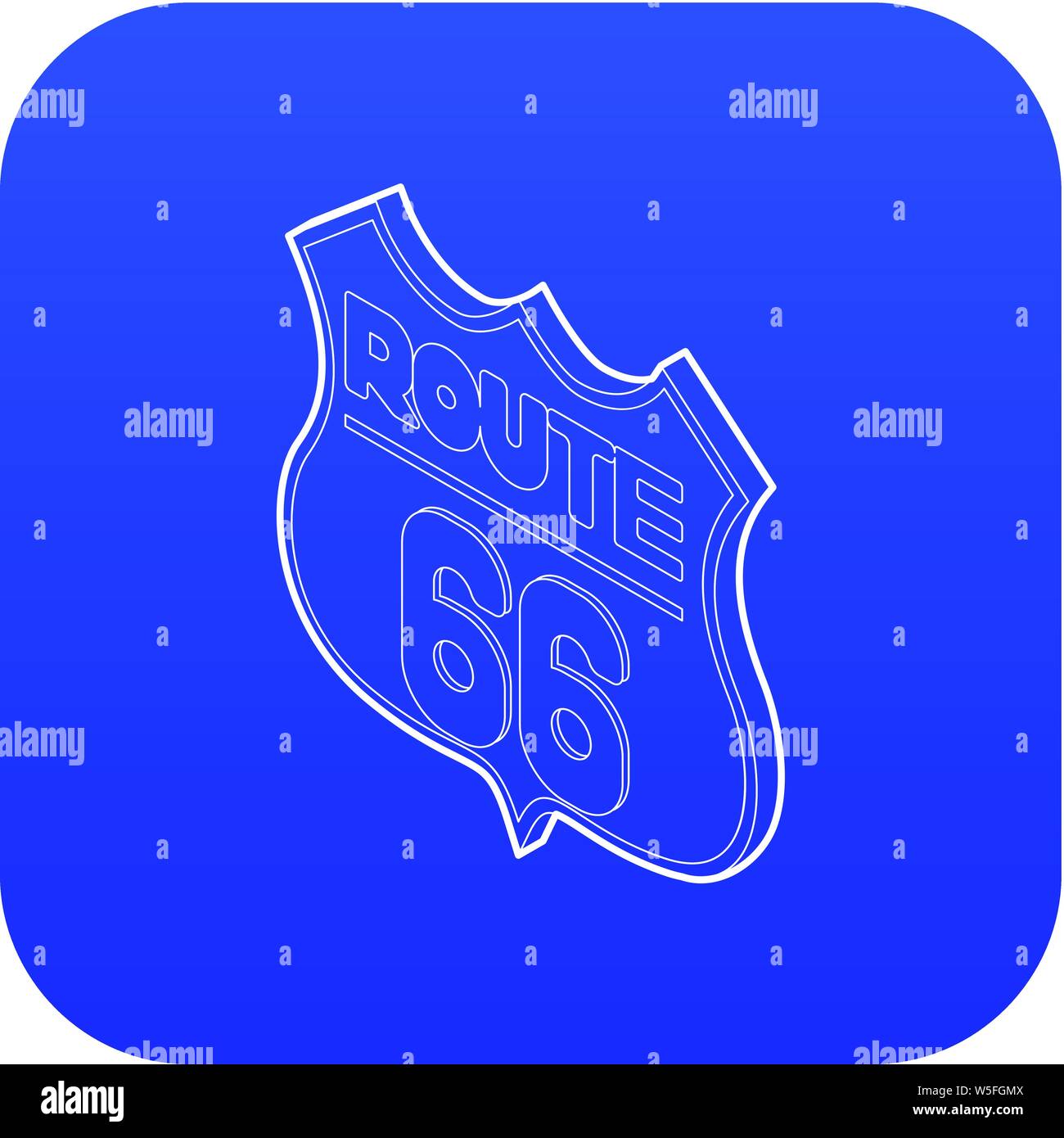 Route 66 icon blue vector Stock Vector Image & Art - Alamy