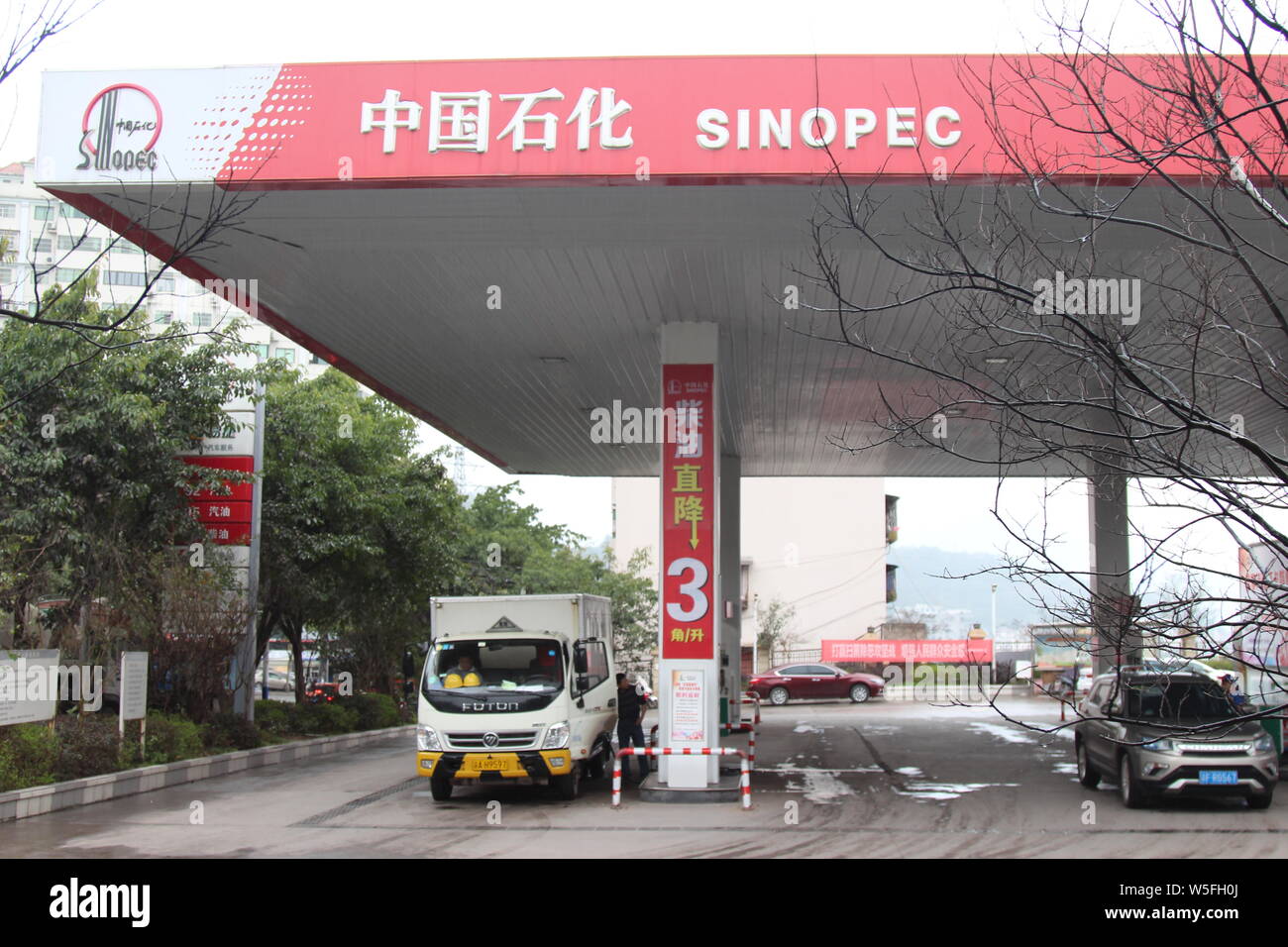 --FILE--View of a gas station of Sinopec (China Petroleum & Chemical ...