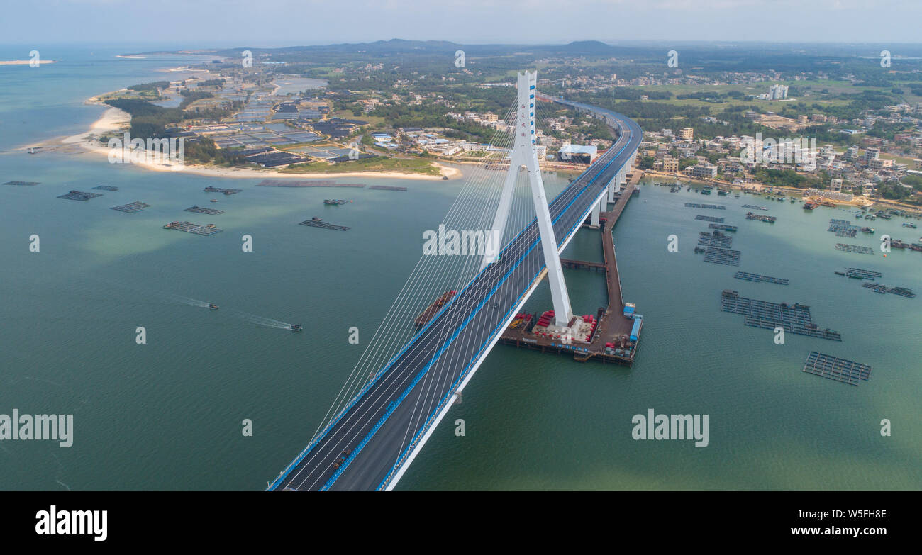 An aerial view of the Puqian Bridge, China's strongest earthquake ...