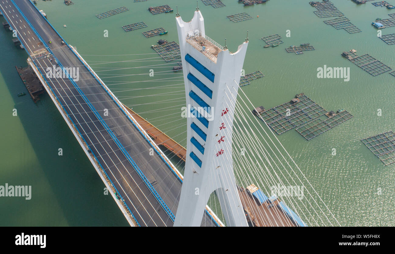 An aerial view of the Puqian Bridge, China's strongest earthquake ...