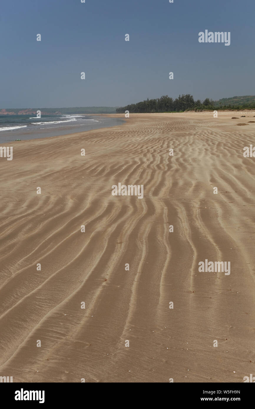 Aare ware beach view showing pattern in sand.Ratnagiri,Maharashtra ...