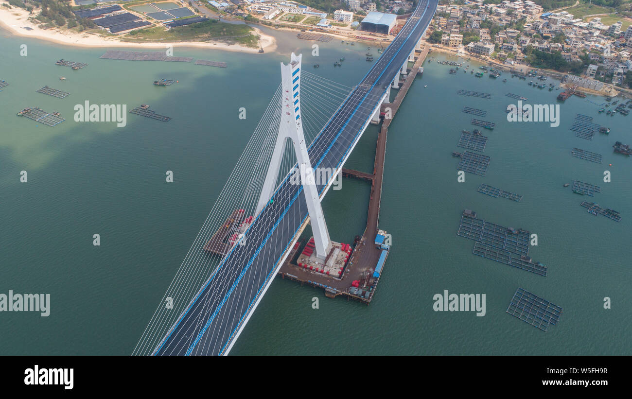 An aerial view of the Puqian Bridge, China's strongest earthquake ...
