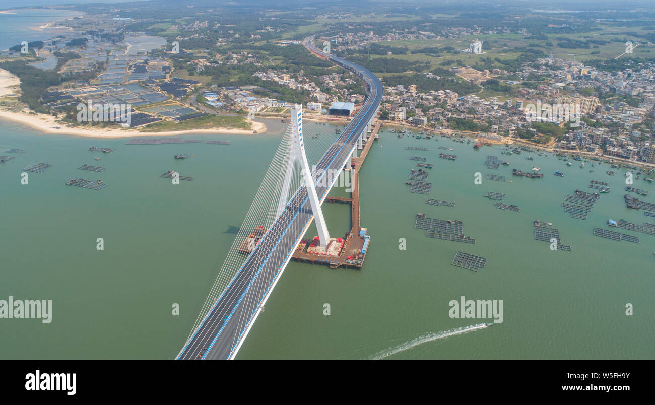 An aerial view of the Puqian Bridge, China's strongest earthquake ...