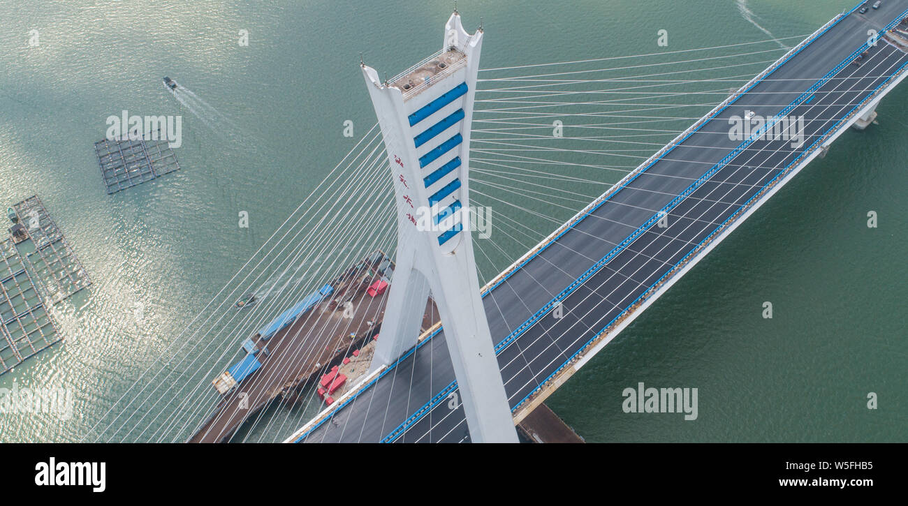 An aerial view of the Puqian Bridge, China's strongest earthquake ...