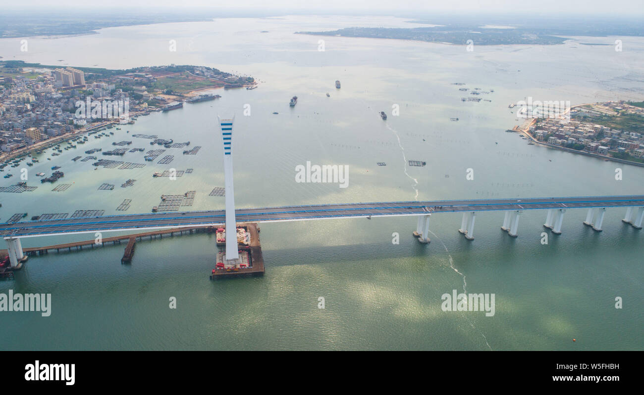 An aerial view of the Puqian Bridge, China's strongest earthquake ...