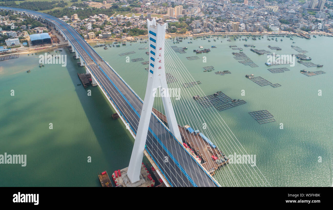 An aerial view of the Puqian Bridge, China's strongest earthquake ...