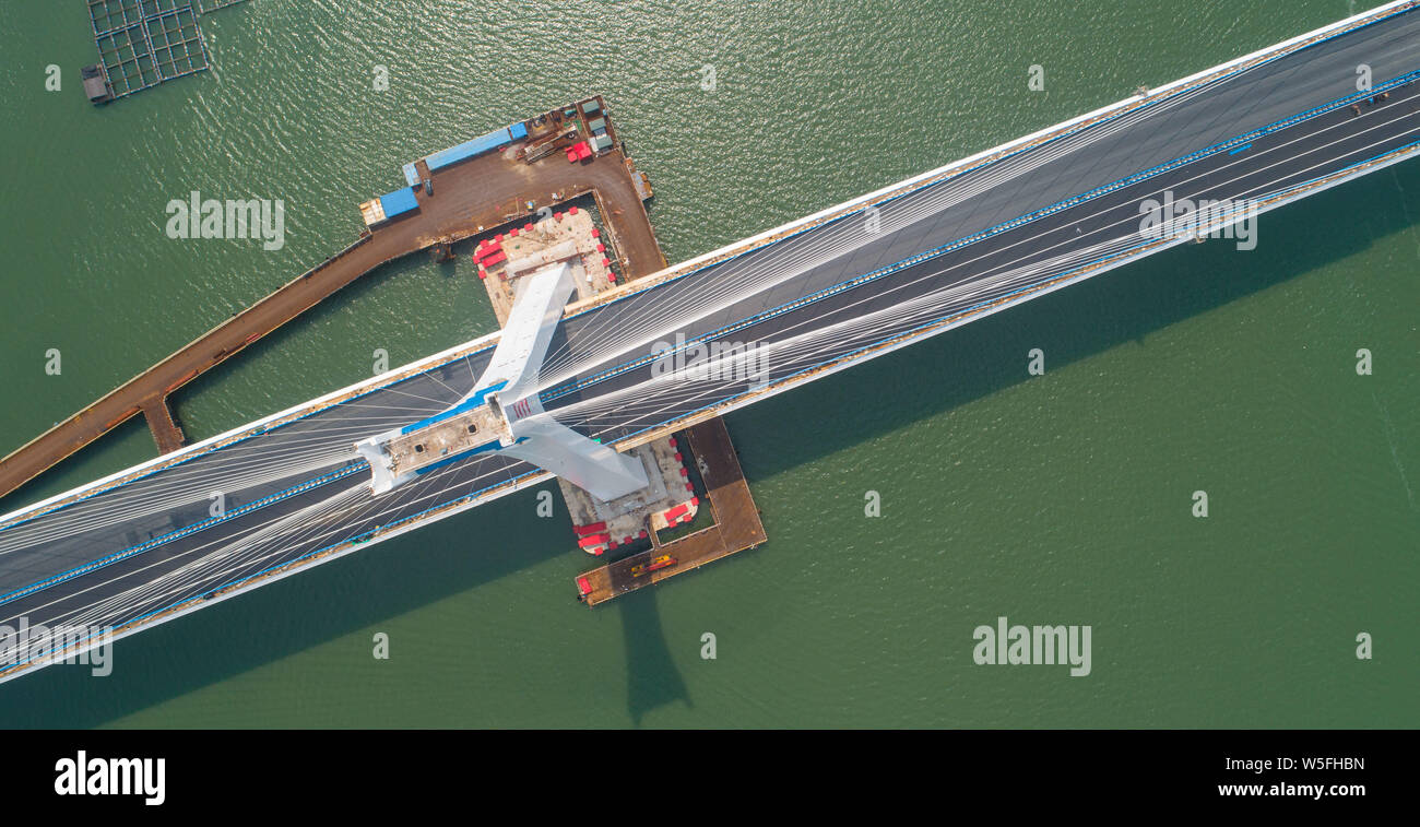An aerial view of the Puqian Bridge, China's strongest earthquake ...