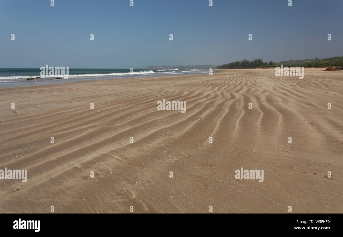 Aare ware beach view showing pattern in sand.Ratnagiri,Maharashtra ...