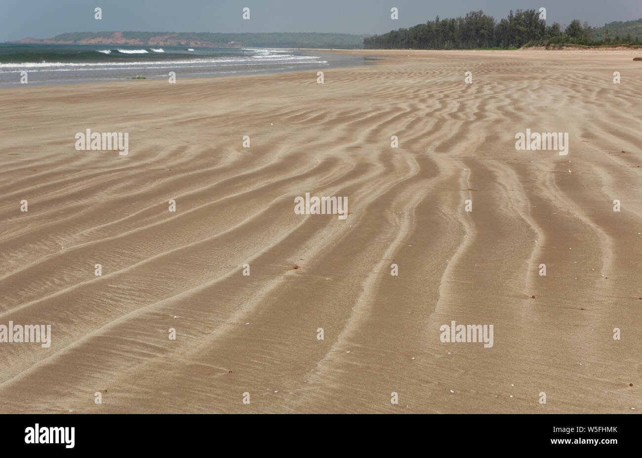 Aare ware beach view showing pattern in sand.Ratnagiri,Maharashtra ...