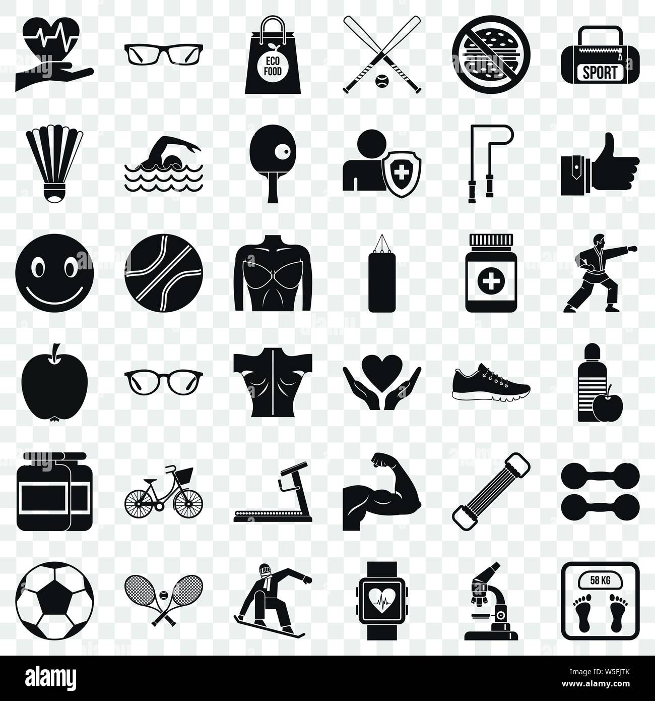 Weight icons set, simple style Stock Vector Image & Art - Alamy