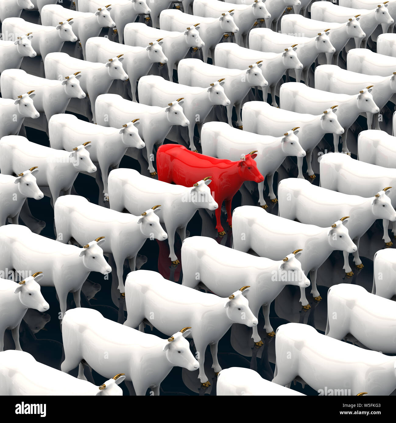 Cow concept - 3D Illustration Stock Photo - Alamy