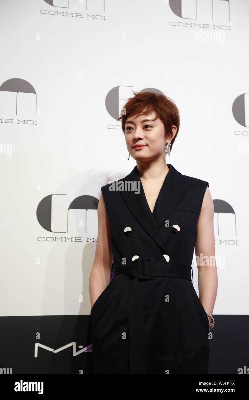 Chinese actress Sun Li attends a promotional event in Shanghai, China ...