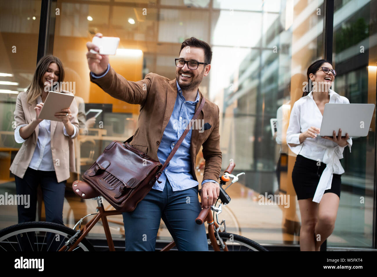 Business team digital device technology connecting concept Stock Photo ...