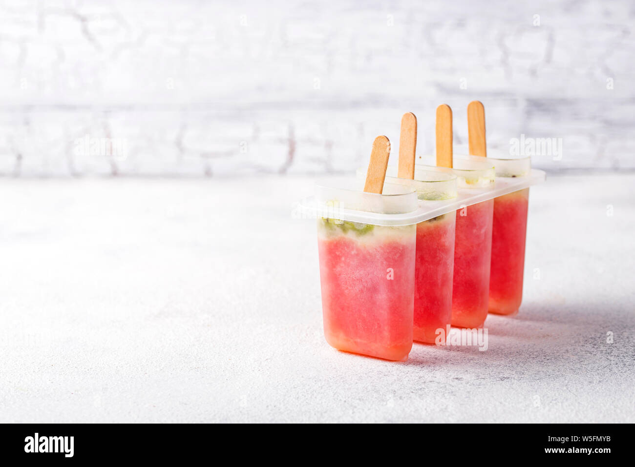 Homemade popsicles in shape of watermelon Stock Photo - Alamy